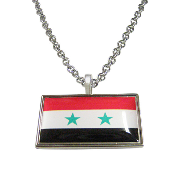 Kiola Designs | Jewelry | Thin Bordered Syria Flag Pendant Necklace ...